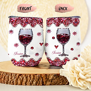 Middlepeace Just A Girl Who Loves Wine - Personalized Wine Tumbler, A Girl Lover Wine Stainless Steel