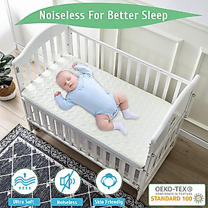 Lunsing 2 Pack Crib Mattress Protector, Soft Bamboo Viscose Waterproof Crib Mattress Pad Cover, Cooling Baby Mattress Cover for 4-13 inches Toddler Mattress, 52"x28", White