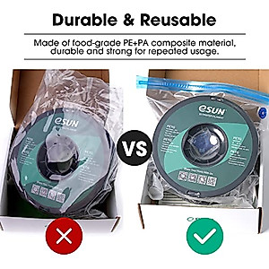 eSUN 3D Printing Filament Vacuum Storage Kit, Spool Storage Sealing Bags Dust Proof Humidity Resistant for Keeping Filament Dry, 10 Vaccum Bags/Kit, 33 x 38cm