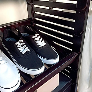 John Louis Home Deluxe 16 in. Deep Solid Wood Closet Organizer, Woodcrest, Espresso Finish