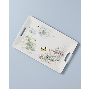 LENOX Butterfly Meadow Melamine Handled Serving Tray, 1.82 LB, Multi
