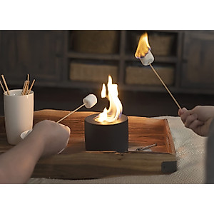 Ang Lifestyle Products Tabletop Fire Pit Rubbing Alcohol Fireplace Fireplace for Indoor and Outdoor Small Mini Smores Maker Mini Fire Pit Concrete Bowl Fire Pit Bowl Black