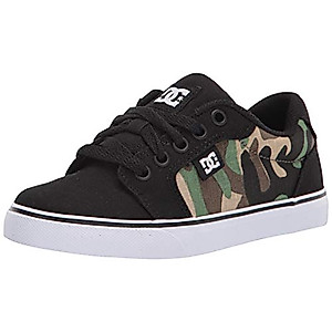 DC boys Anvil Skate Shoe, Black/Camo Print, 1 Little Kid US