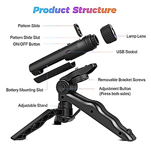 Christmas Projector Lights Indoor 2 in 1 LED Projector Light Flashlight with 10 HD Never-Fading Patterns Home Xmas Halloween New Year Decorations