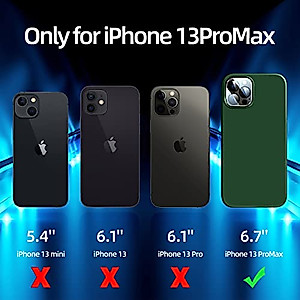 Dssairo [5 in 1 for iPhone 13 Pro Max Case 6.7 inch, with 2 Pack Screen Protector + 2 Pack Camera Lens Protector, Liquid Silicone Ultra Slim Shockproof Protective Phone Case (Alpine Green)………