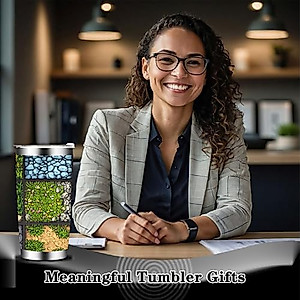 FOCIUZTA 20oz Pixel Art Tumbler with lid, Travel Coffee Cup, Ideal for Easter, Gaming Enthusiast, Mother Day, and birthday gifts