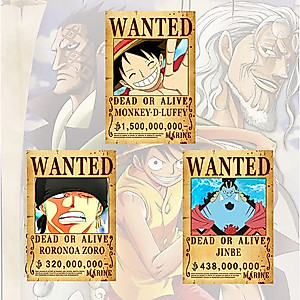 FOTNDS 10pcs New Edition 28.5cm×19.5cm OP Pirate Anime Wanted Poster