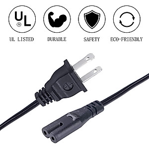 Power Cord Replacement for Epson Expression Premium XP-7100 XP-6100 Home XP-2100 XP5100 XP-4100 XP-340 XP-446 XP-440 Photo HD XP15000 XP-970 Printer AC 12ft 2 Prong Power Cord IEC C7 Cable