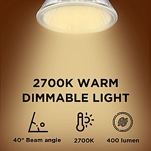 MR16 GU5.3 Halogen Light Bulbs (10 Pack) 20W 12V 3000k Warm White Spotlight Precision Halogen Reflector Fiber Optic Light Bulb 12V 20W for Landscape Light,School,Family,Tunnel Light