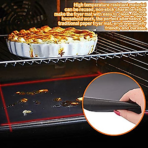 Palksky Air Fryer Oven Liners 4 PCS Compatible with Ninja Foodi SP101 SP201 SP301, Non-Stick Air Fryer Toaster Oven Mat(14 * 12inch) Reusable Microwave Bottom of Gas & Electric Oven Baking Mat