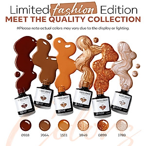 modelones Gel Nail Polish Set, 6 Colors Gel Polish Kit Pearl Nude Brown Shimmer Glitter Orange Red Nail Polish Gel, All Seasons Nails Soak OFF LED Gel Nail Kit Manicure Nail Art Salon DIY Gift