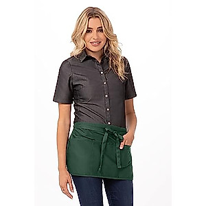 Chef Works Unisex Reversible Waitress Apron, Hunter Green, One Size