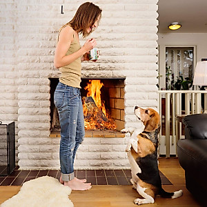 Goplus Ceramic Wood Gas Fireplace Log Set for Ventless, Propane, Gas, Gas Inserts, Vent-Free, Gel, Ethanol, Electric, Indoor, Outdoor Fireplaces and Fire Pits (9 PCS)