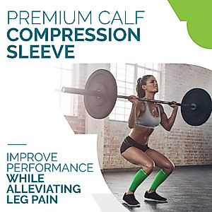 Calf Compression Sleeves for Men and Women - Leg Compression Sleeve - Footless Compression Socks for Runners, Shin Splints, Varicose Vein & Calf Pain Relief - Calf Brace for Running, Cycling, Travel