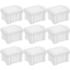 COHEALI Mini Rectangular Storage Containers 10pcs Reusable Small Plastic Storage Box Condiment Containers with Lids for Baby Food Snacks Sauces Candy Small Items Craft Projects