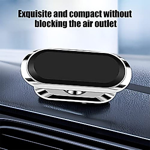 OSIFIT Magnetic Car Phone Mount,Universal Mobile Phone Holder,360 Degree Rotation Adjustable,Strong Magnet,Compatible with iPhone, Samsung,LG and All Smartphones,Silver