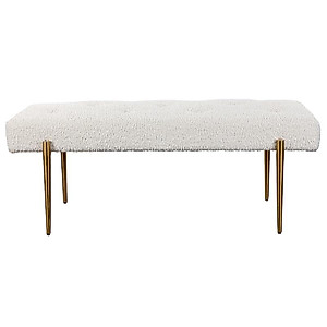 Uttermost Olivier 49 1/2" Wide White Button-Tufted Modern Accent Bench