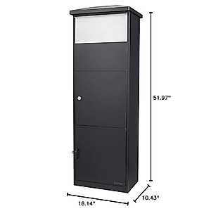 Barska Steel Freestanding Floor Lockable Large Drop Slot Mail Box Safe with Parcel Compartment, (Black)