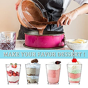 Monrocco 100 Pack 5 oz Dessert Cups with Lids and Spoons, Tall Appetizer Cups Clear Plastic Parfait Cups, Dessert Shot Glasses for Baby Shower Party, Wedding, Birthday Party