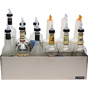 San Jamar B5522D Stainless Steel Double Rail Speed Rack Bottle Holder, 21-1/8" Width x 7-5/8" Height x 8" Depth