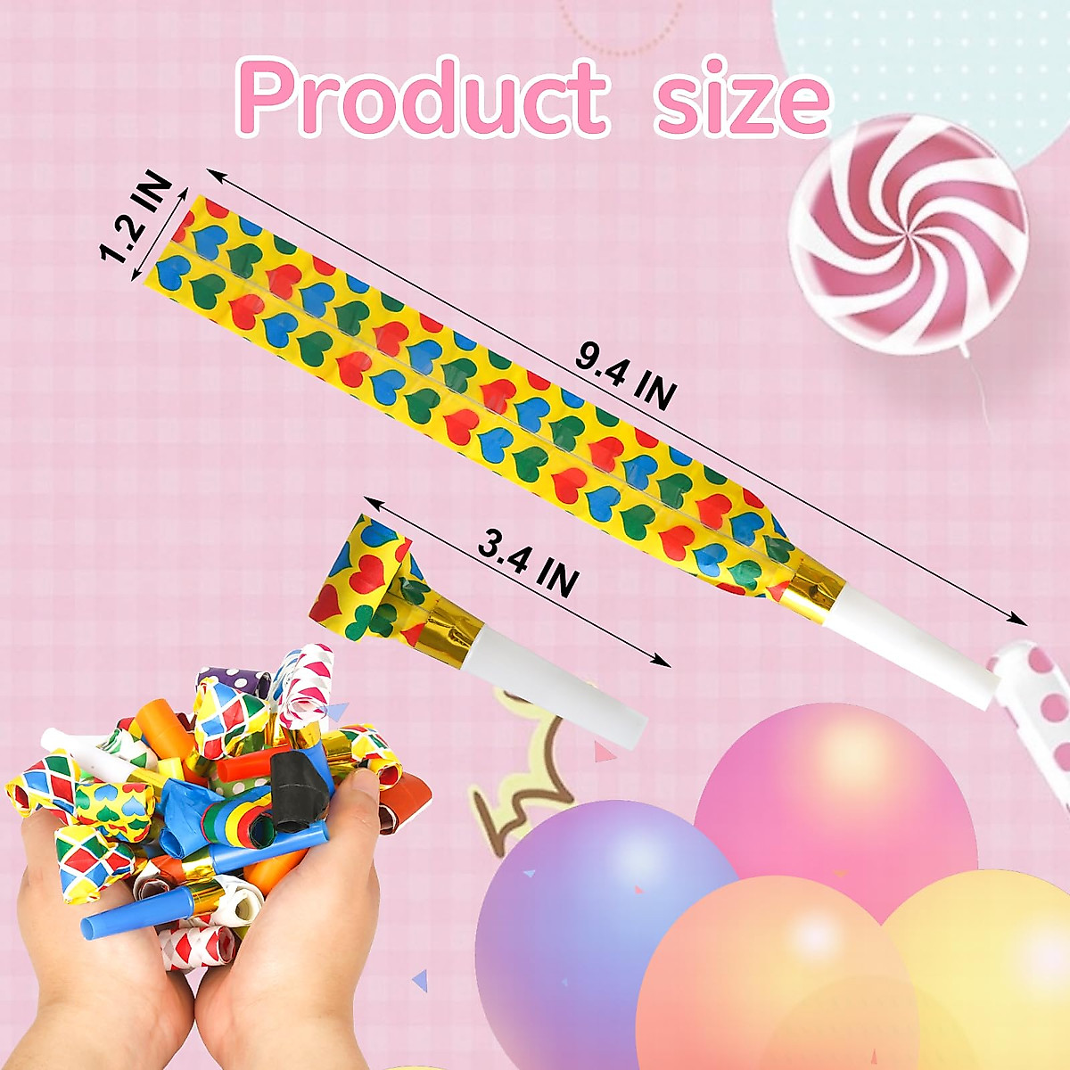 Chshhuao 50 Pcs Party Blower, Funny Party Blowouts Blow Horns Birthday Party Whistles New Years Party Noisemakers Whistles Party Blowouts Party Favors