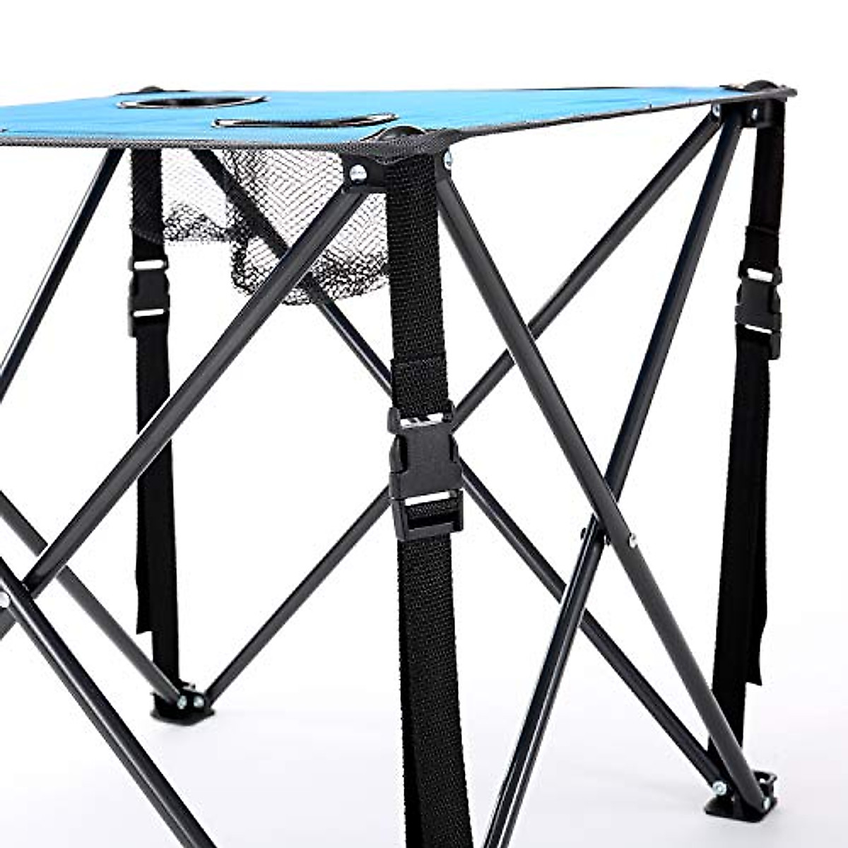 ARROWHEAD OUTDOOR 26” (66cm) Heavy-Duty Portable Camping Folding Table, 2 Cup Holders, Compact, Square, Carrying Case Included, Steel Frame, High-Grade 600D Canvas, USA-Based Support