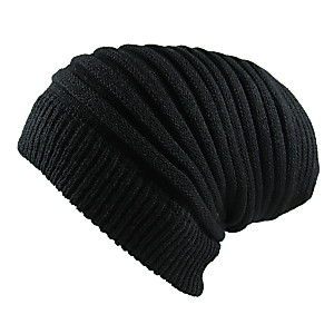 Rasta Long Slinky Beanie Hats Black