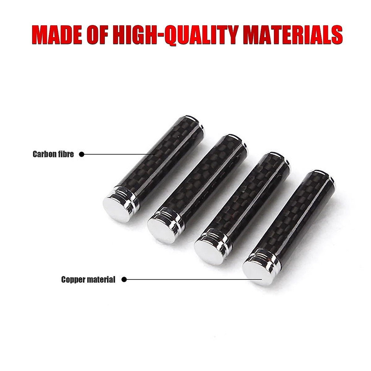 Hawyet 4 PCS Automobile Door Lock Knobs, Carbon Fiber Vehicle Door Pull Pins, Door Bolt Decorative Modification Covers, Car Interior Products, for Most Cars, Trucks and Van (Carbon Fiber)