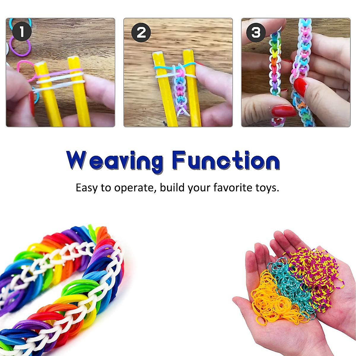 Yehtta Gifts for 8-10 Year Old Girls Rubber Bands Loom Kit Kids Art Crafts DIY Toys Bracelet Making Kit Personalized Handmade Beads Rubber Band Christmas Birthday Gift for Kids