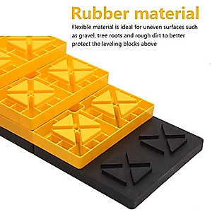 Homeon Wheels RV Leveling Blocks, Heavy Duty 6 Packs Camper Leveling Blocks with 4 Blacks Leveling Pads Prevent The Leveling Blocks from Cracking Due to Uneven Stress