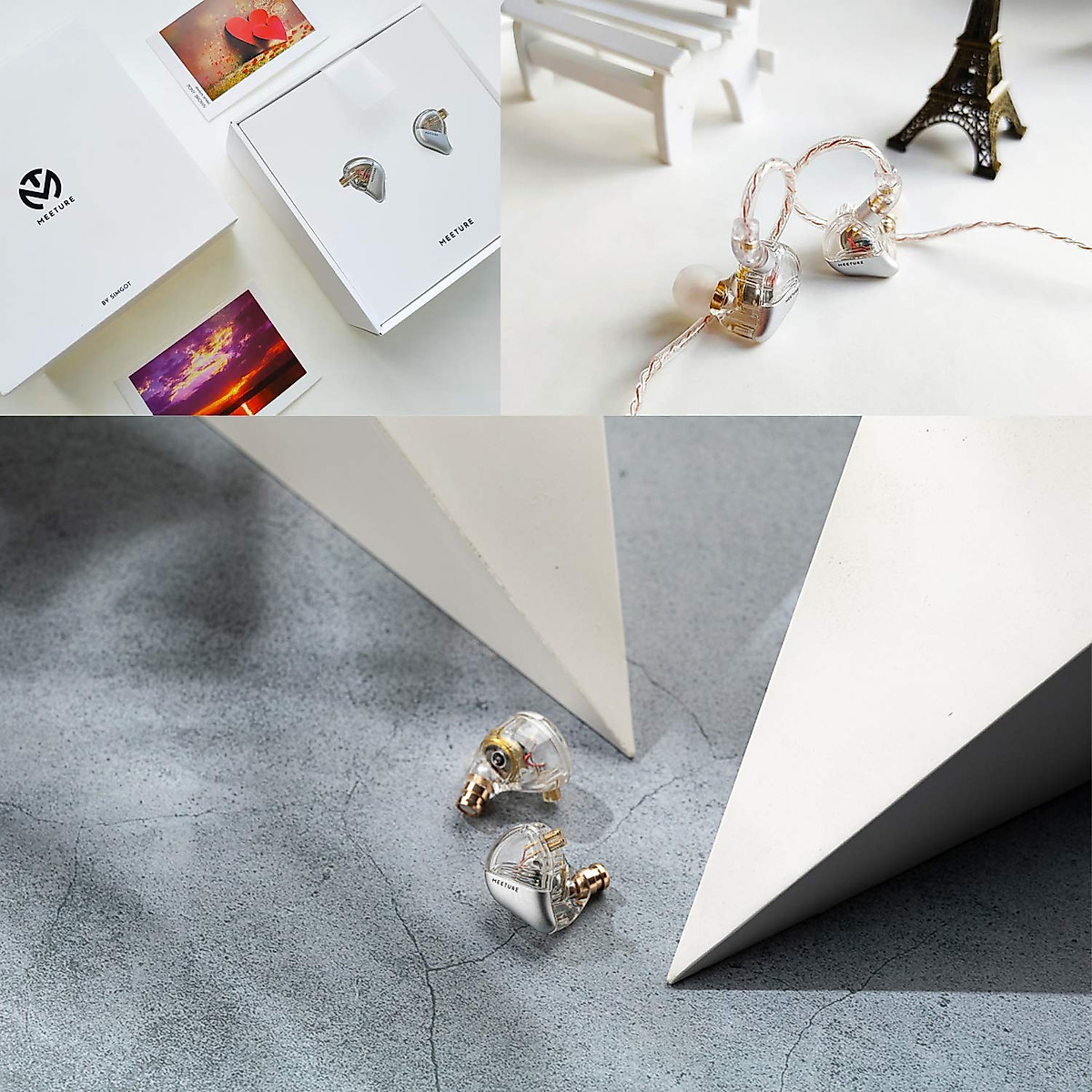 SIMGOT MT3 Hi-Res in Ear Monitor Headphones with Detachable Cable, Dynamic Driver Crystal Sound Stereo IEM Earphone for Musicians Singer, HiFi Wired Earbuds for Smartphones and Audio Players (Clear)