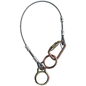 3M Protecta PRO 2190102 Tie-Off Adaptor, 6-Foot, 1/4-Inch Galvanized Cable Dual-Ring , Carabiner At One End, Two D-Rings At The Other, Silver