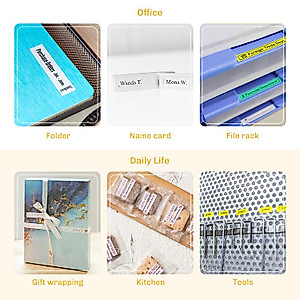 UBICON Portable Handheld Multi-Function Tape Label Maker Machine, Orange