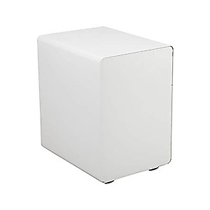 Flash Furniture Wren Ergonomic 3-Drawer Mobile Locking Filing Cabinet with Anti-Tilt Mechanism and Hanging Drawer for Legal & Letter Files, White