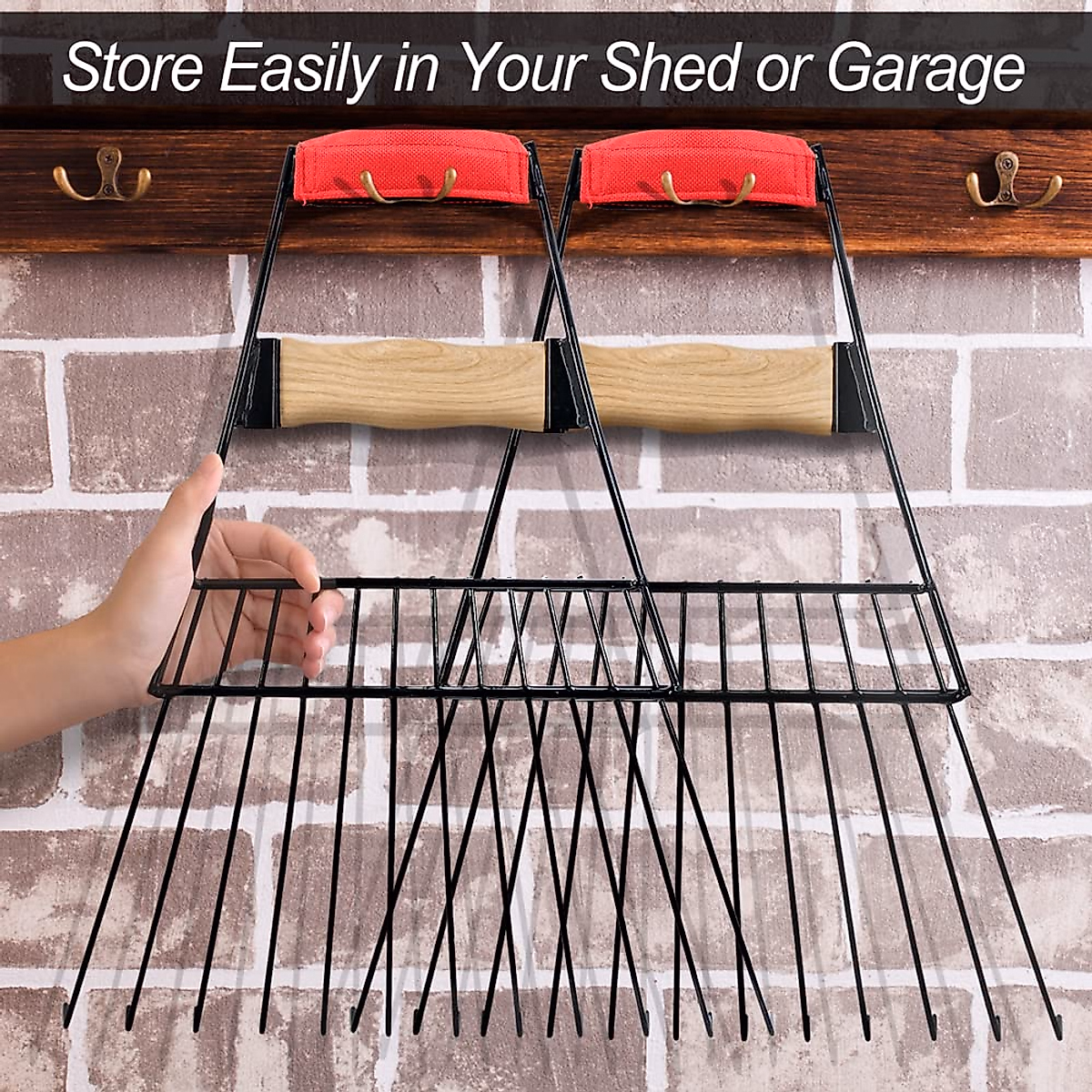 Colwelt Steel Leaf Scoops and Claws, Rugged Steel Leaf Scoop for Lawn and Garden Cleanup, Large Sized Leaf Grabber for Larger Pickup Capabilities(Steel, not Plastic)