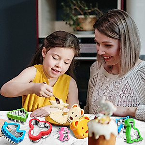 Sandwich Cutters for Kids Lunch,Sandwich Cutter and Sealer,Sandwich Cutter Set,Kids Lunch Accessories-Vegetable Fruit Cutter Set,Micky Mouse,Dinosaur,Star,Gingerbread Man Shapes(45Pcs)