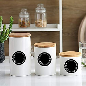 250 pcs Round Chalkboard Stickers Kitchen Pantry Labels Black Garland Board Labels Spice Jars Labels for Canning,Bins,Containers,Mason Jars 2 inch Waterproof Chalkboard Kitchen Labels