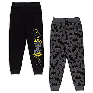 DC Comics Justice League Batman Little Boys Fleece 2 Pack Pants [ColorTag1] 7-8 Black/Gray