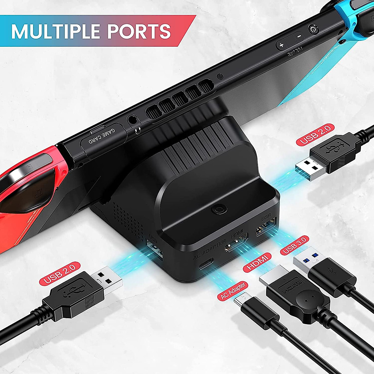 Switch Dock for Nintendo Switch/Switch OLED (Nintendo Switch Docking Station for TV & Charging Dock) Portable Nintendo Switch Dock TV Adapter Stand (4K HDMI 3.0) – Super Small (Black/No Cables)