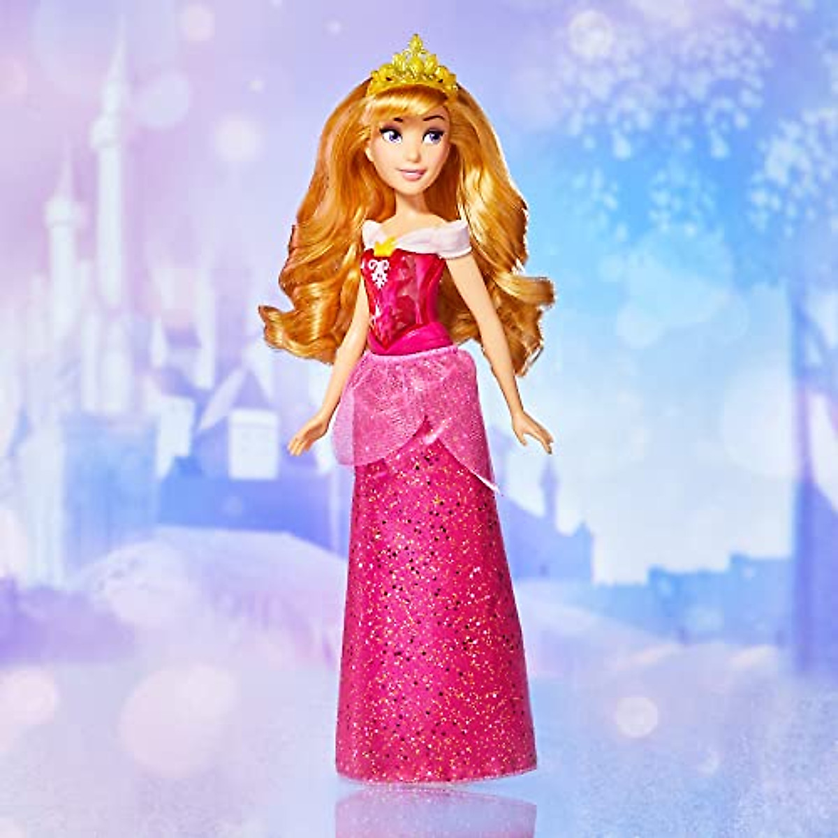Disney Princess Royal Shimmer Aurora Doll, Fashion Doll with Skirt and Accessories, Toy for Kids Ages 3 and Up, Pink