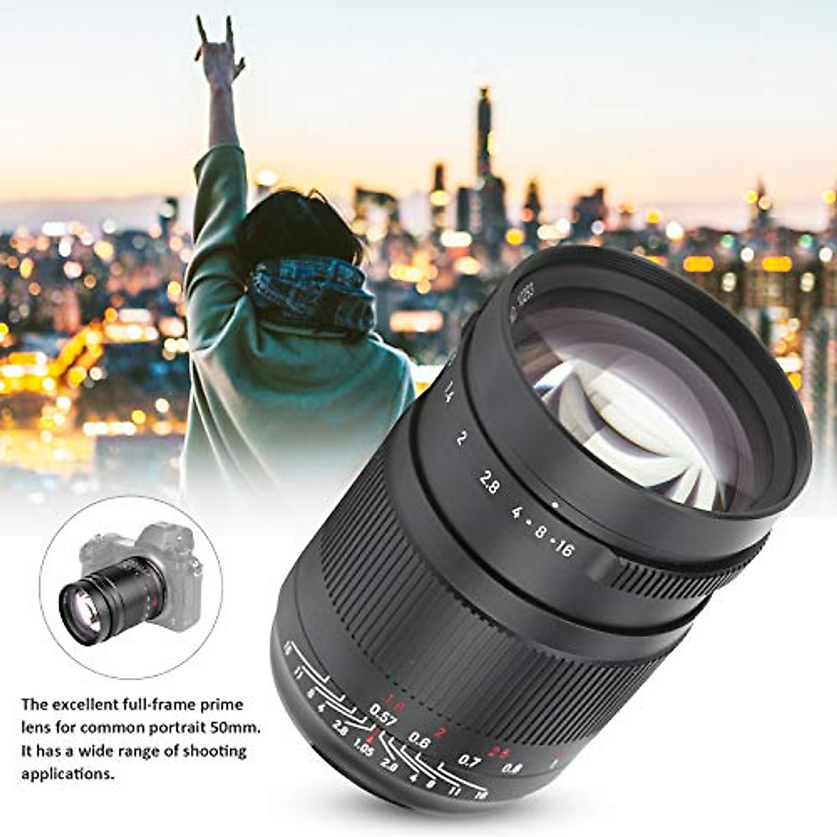 Vipxyc Camera Lens, F1.05-16 50mm Manual Focus Lens Z Mount Full Frame/APS Lens Black for Nikon Z6/Z7/Z50/Z6II/Z7II Camera