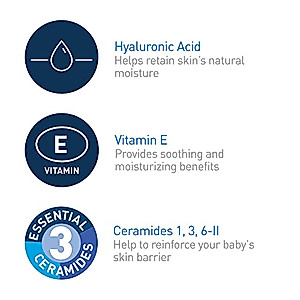 CeraVe Baby Wash & Shampoo | 2-in-1 Tear-Free Baby Wash for Baby Skin & Hair | Fragrance, Paraben, Dye, Phthalates & Sulfate Free for Baby Bath| Baby Soap with Vitamin E | 16 Ounce