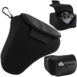 XCSOURCE Camera Pouch Case Protective Pouch DSLR SLR Camera Bag with Neoprene Protection (Black) Compatible for Nikon, Canon, Olympus, Panasonic, Pentax, Samsung, Sony and Others More