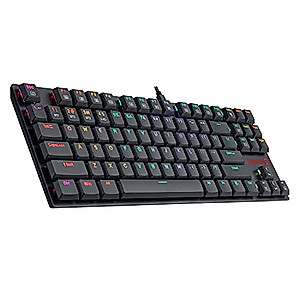 Redragon K607 Mechanical Gaming Keyboard, RGB LED Backlit, 87 Key Tenkeyless, Low Profile with Blue Switches for Windows PC Gaming (Wireless)