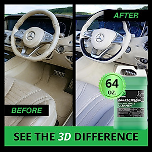 3D All Purpose Cleaner for Car, Home & Office Use - Multi Surface Cleaner Refill 1 Gallon