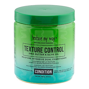 Texture My Way Natural Hair Therapies Texture Control Moisture Intensive Dual Hair Conditioner, Ideal for Coiled, Frizzy, Curly Hair, 15 oz