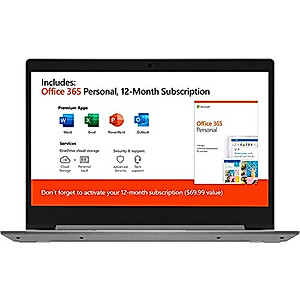 Lenovo Ideapad 1 14" HD Energy-efficient Widescreen LED Backlight Laptop, AMD A6-9220e Upto 2.4GHz, AMD Radeon R4, 4GB RAM, 64GB eMMC SSD, Bluetooth, HDMI, Windows 10, 1 Year Office 365 Personal