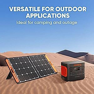 Jackery SolarSaga 100W Portable Solar Panel for Explorer 240/300/500/1000/1500 Power Station, Foldable US Solar Cell Solar Charger with USB Outputs for Phones（Renewed）