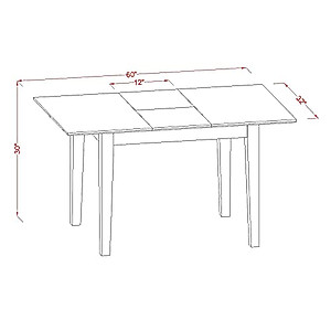 East West Furniture PSCA5-MAH-LC Dining Set, 5-Piece