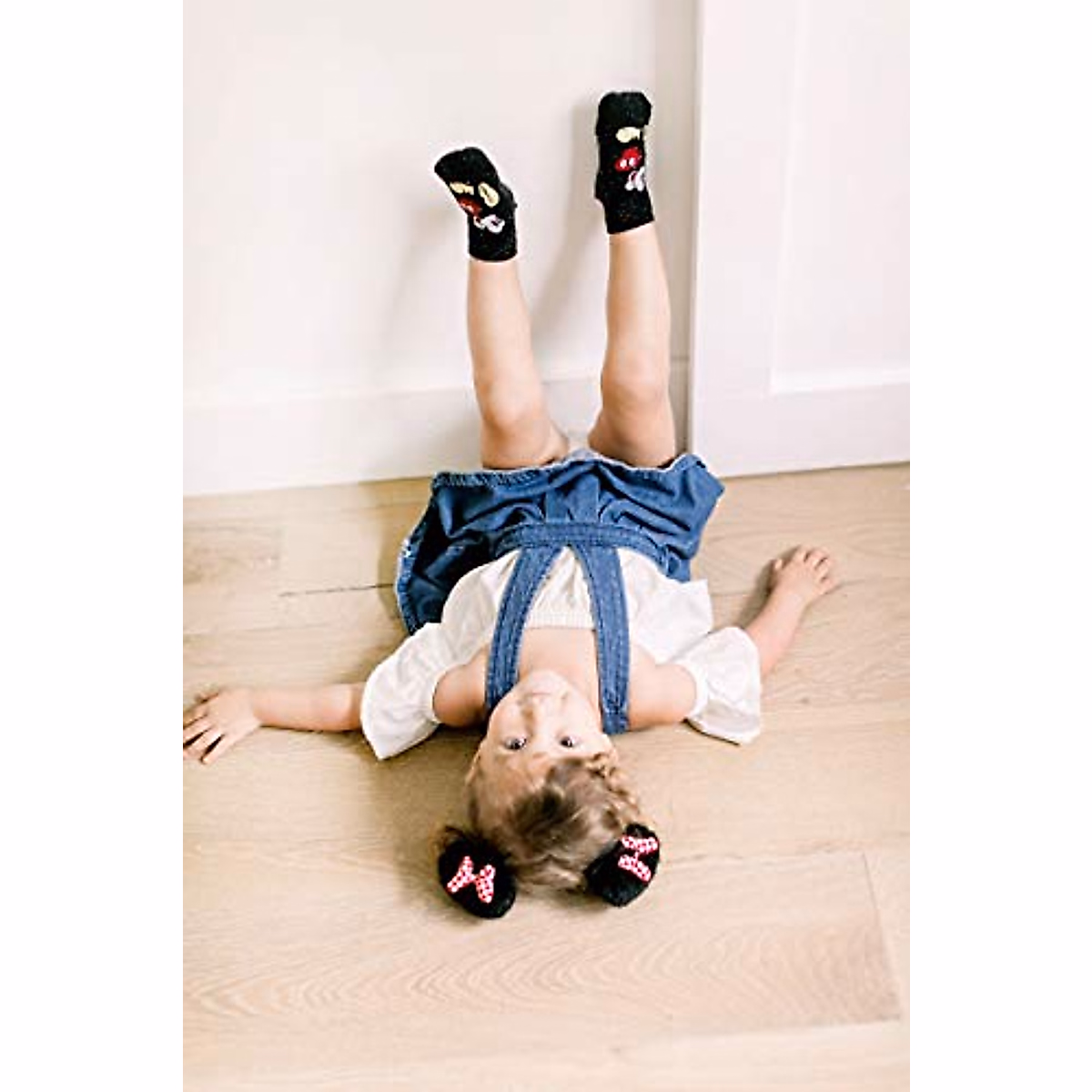 TAVI NOIR Tiny Soles Disney Character Pattern Toddler Low Rise No-Slip Grip Socks Packs, Mickey, S - 2-4 y/o